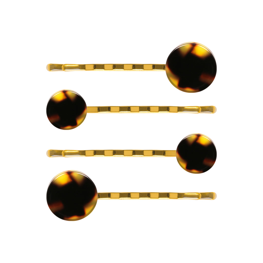 Button Dark Tortoiseshell Hair Slide Set – Paris Mode